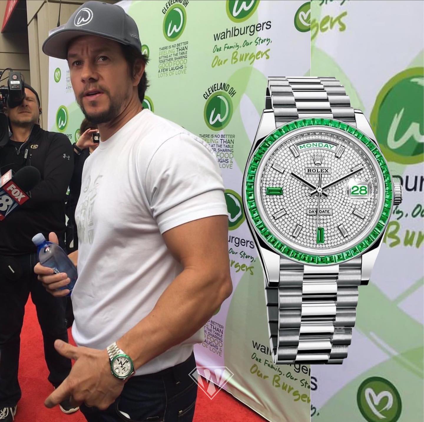 Mark Wahlberg - Rolex Day-Date 'Green Emerald' - Superwatchman.com